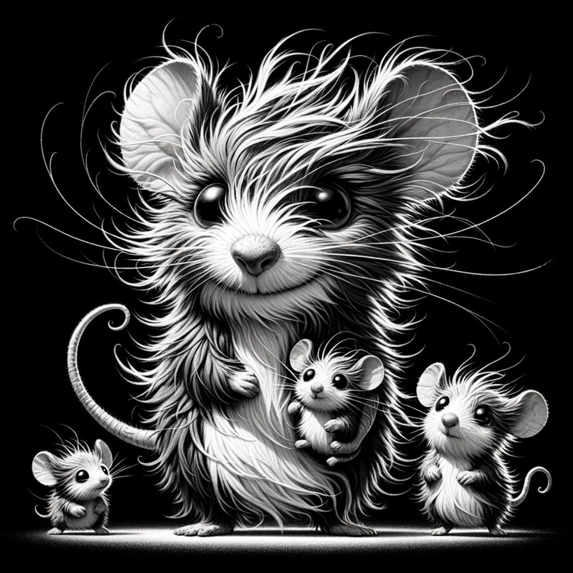 Mouse Family 2, Slate Engraving, Laser File, Coaster Etching, American ...