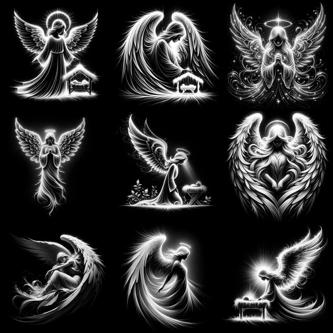 9 X Angel Image Bundle Pack, Laser, PNG, Slate Engraving, Laser File ...