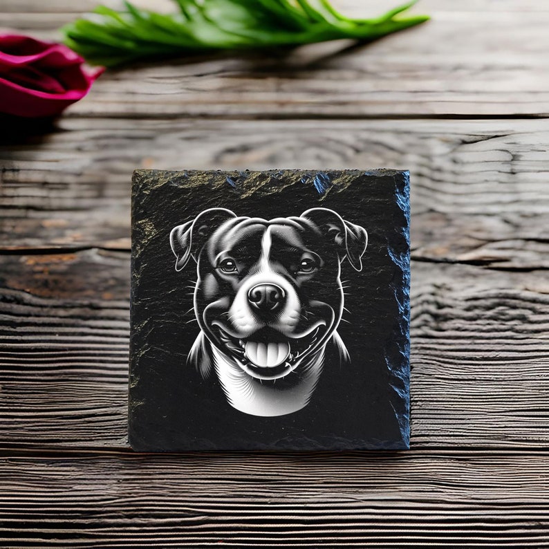 Staffordshire Bull Terrier, Slate Engraving Design, Laser, Coaster ...
