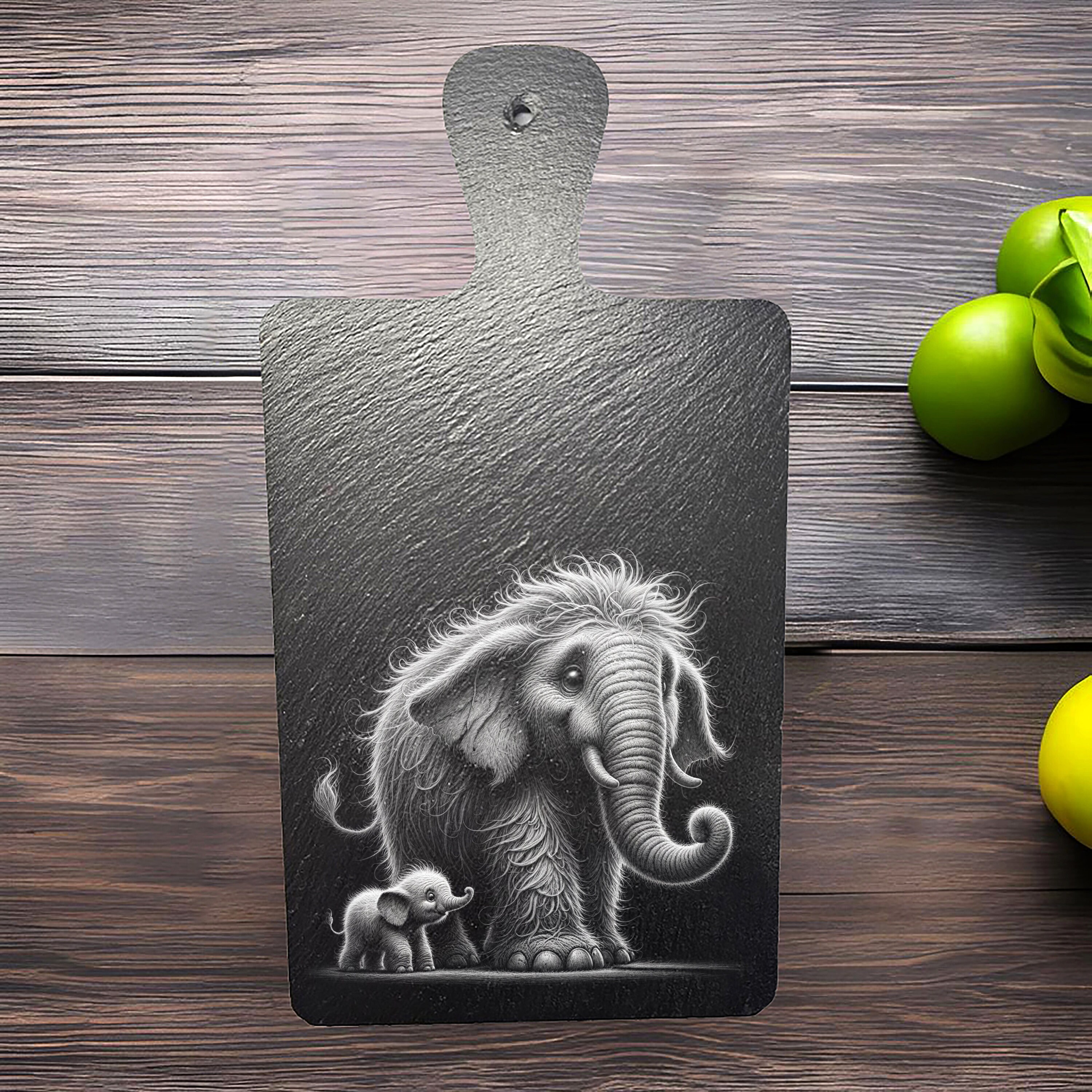 Elephant Family 2, Slate Engraving, File, Coaster Etching, American ...