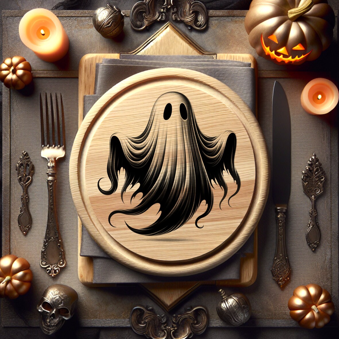 Ghost 2, Wood Engraving, Laser File, Coaster Etching, Lightburn, Glow ...