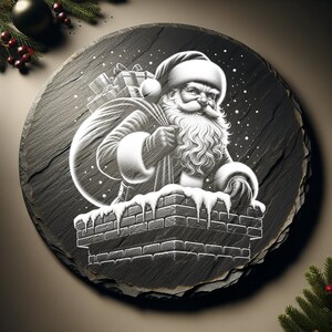 Santa Claus Slate Engraving Laser File (PNG) - Etsy
