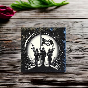 Raising the Flag 2, Slate Engraving, Laser File, Coaster Etching ...