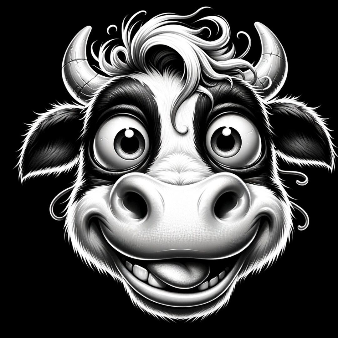Crazy Cow, Slate Engraving, Laser File, Coaster Etching, American ...