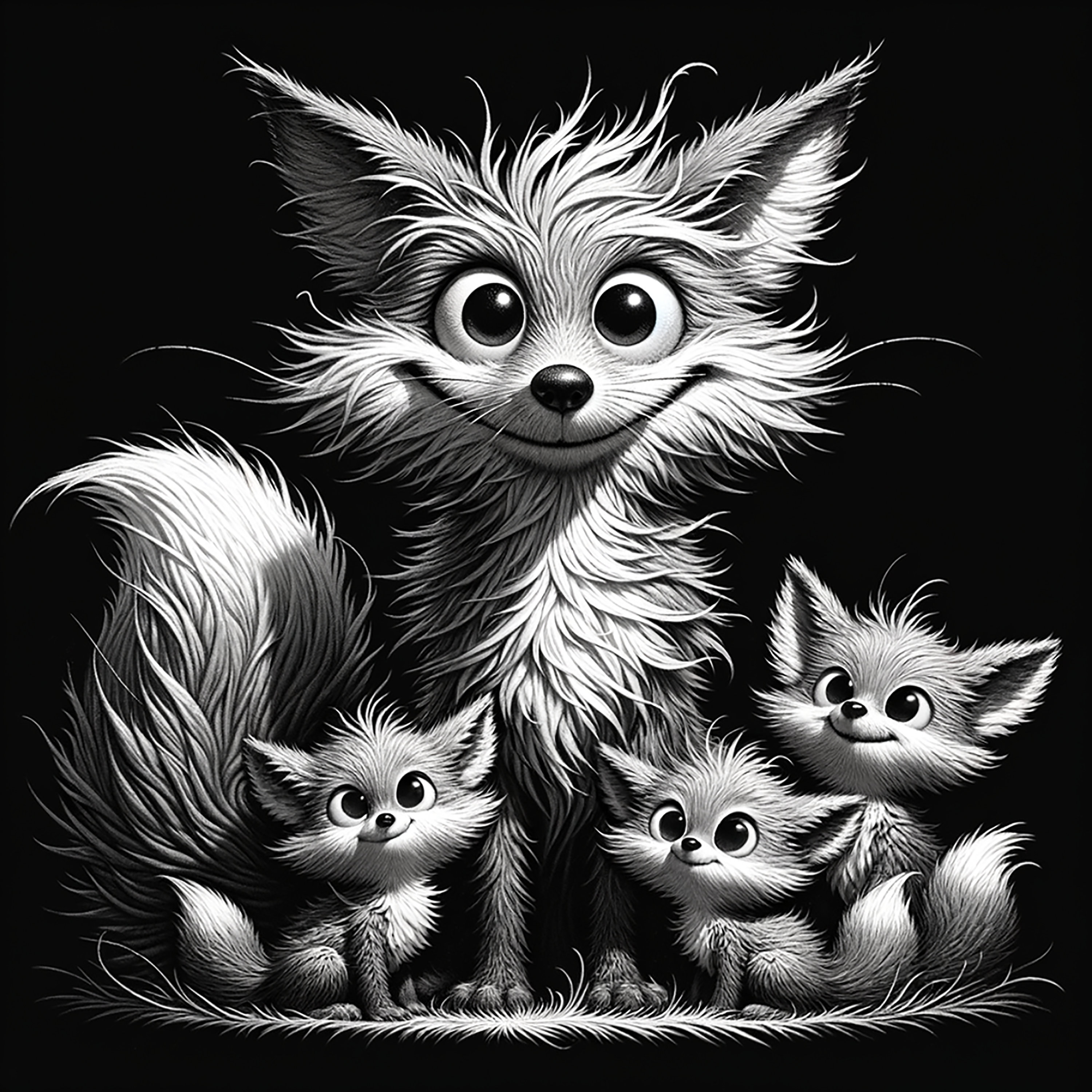 Fox Family, Slate Engraving, Laser File, Coaster Etching, American ...