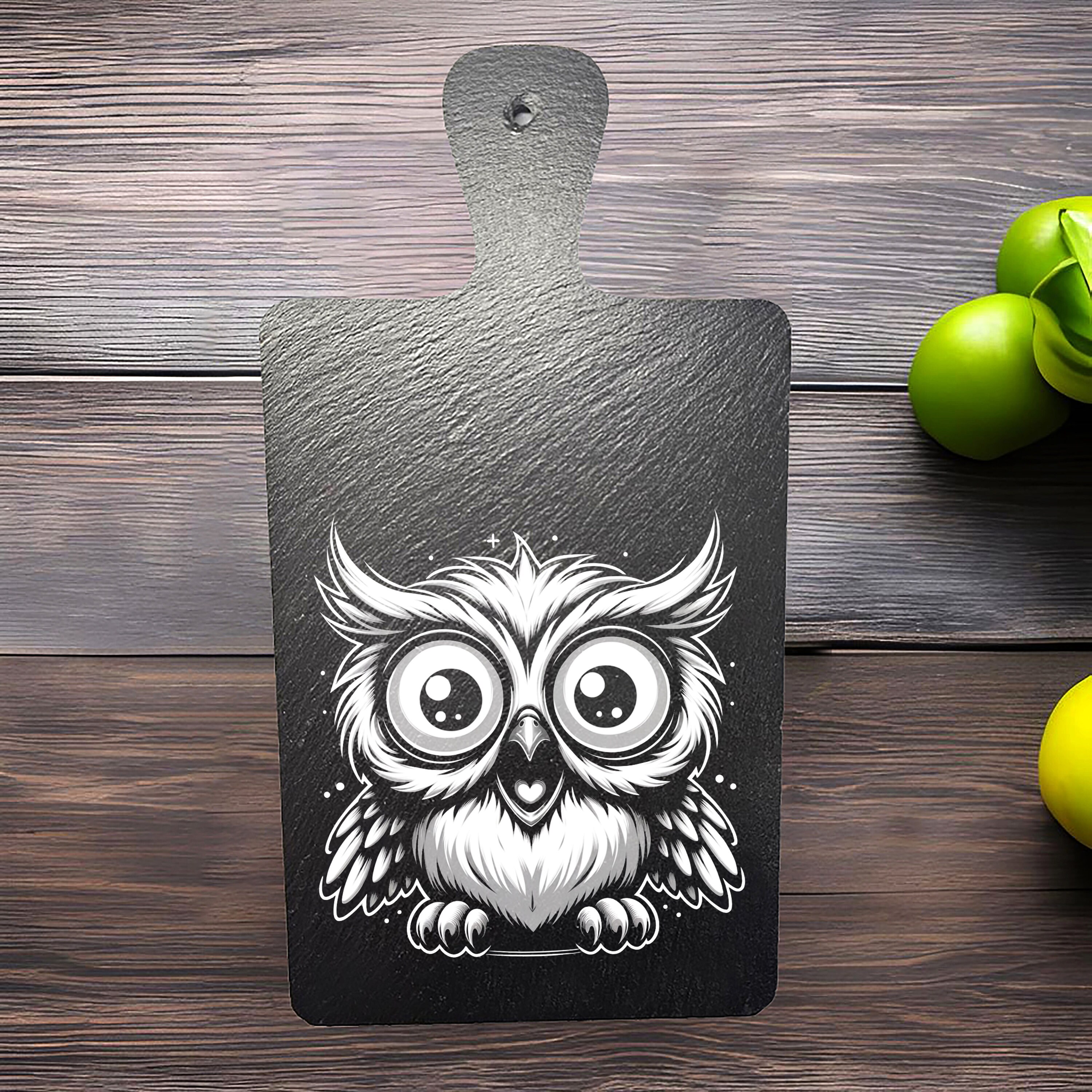 Crazy Owl, Slate Engraving, Laser File, Coaster Etching, American ...