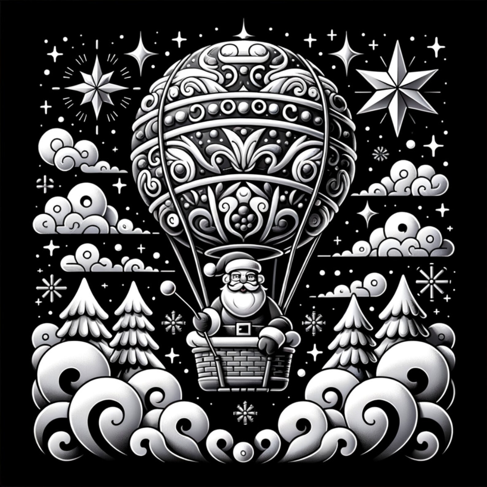 Santa Clause 7, Laser PNG, Slate Engraving, Laser File, Coaster Etching ...