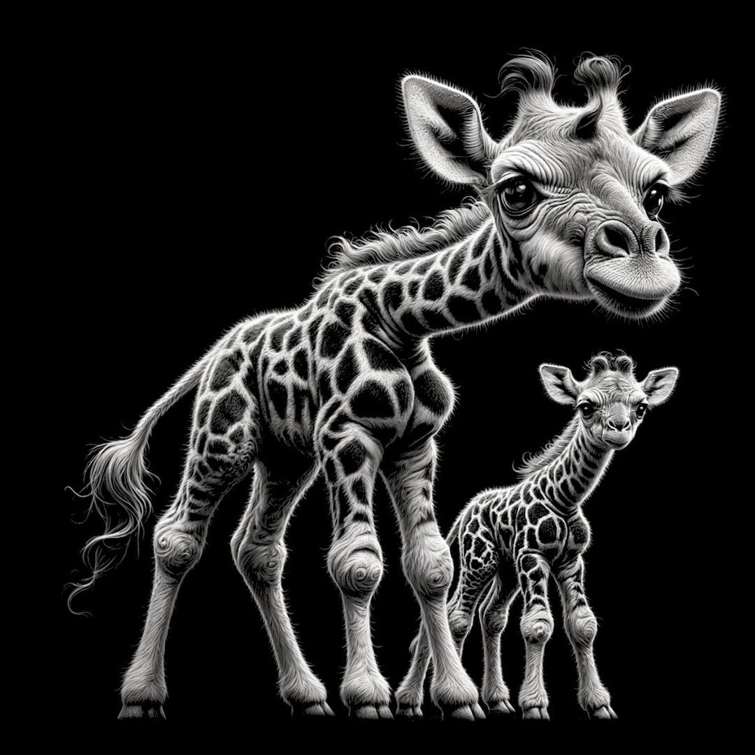 Giraffe Family 1, Slate Engraving, File, Coaster Etching, American ...