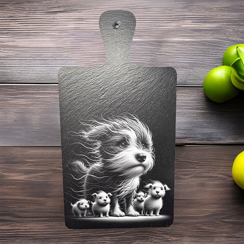 Dog Family 1, Slate Engraving, Laser File, Coaster Etching, American ...
