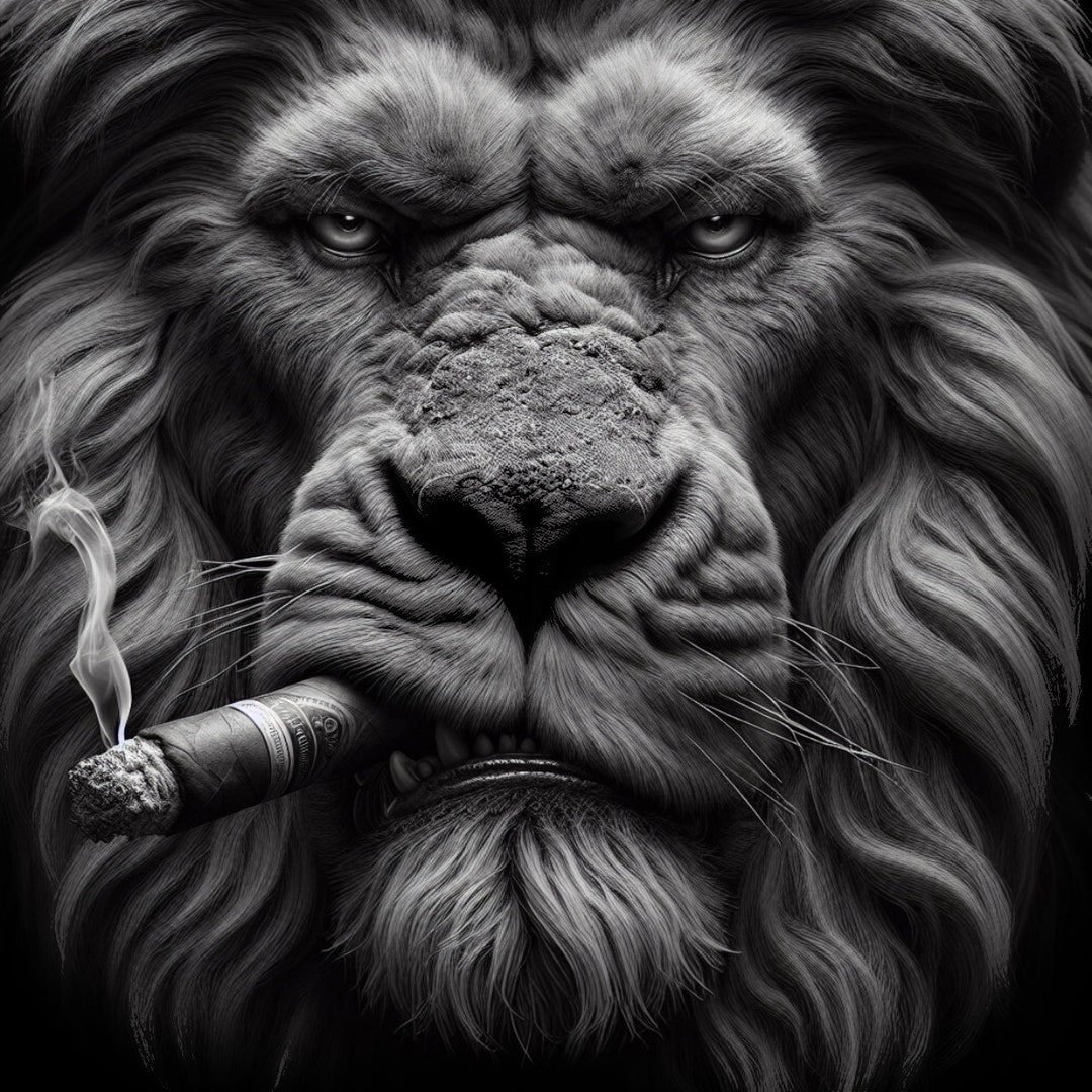 Smoking Lion Slate Engraving File (digital Download) - Etsy