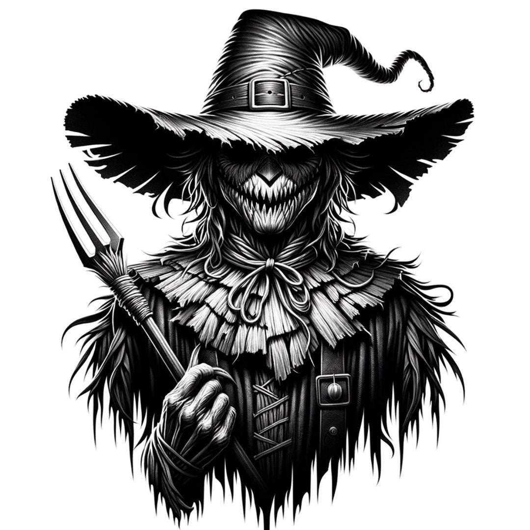 Evil Scarecrow 1, Wood Engraving, Laser File, Coaster Etching ...