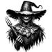 Evil Scarecrow 1, Wood Engraving, Laser File, Coaster Etching ...