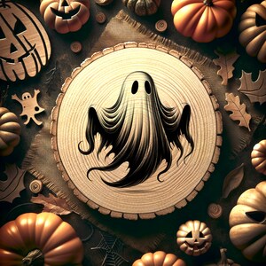 Ghost 2, Wood Engraving, Laser File, Coaster Etching, Lightburn, Glow ...
