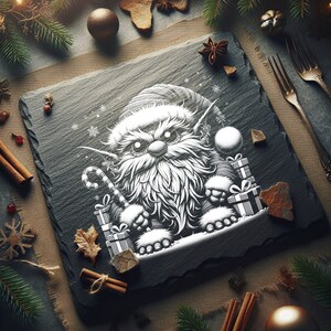 Grumpy Elf 2, Laser PNG, Slate Engraving, Laser File, Coaster Etching ...