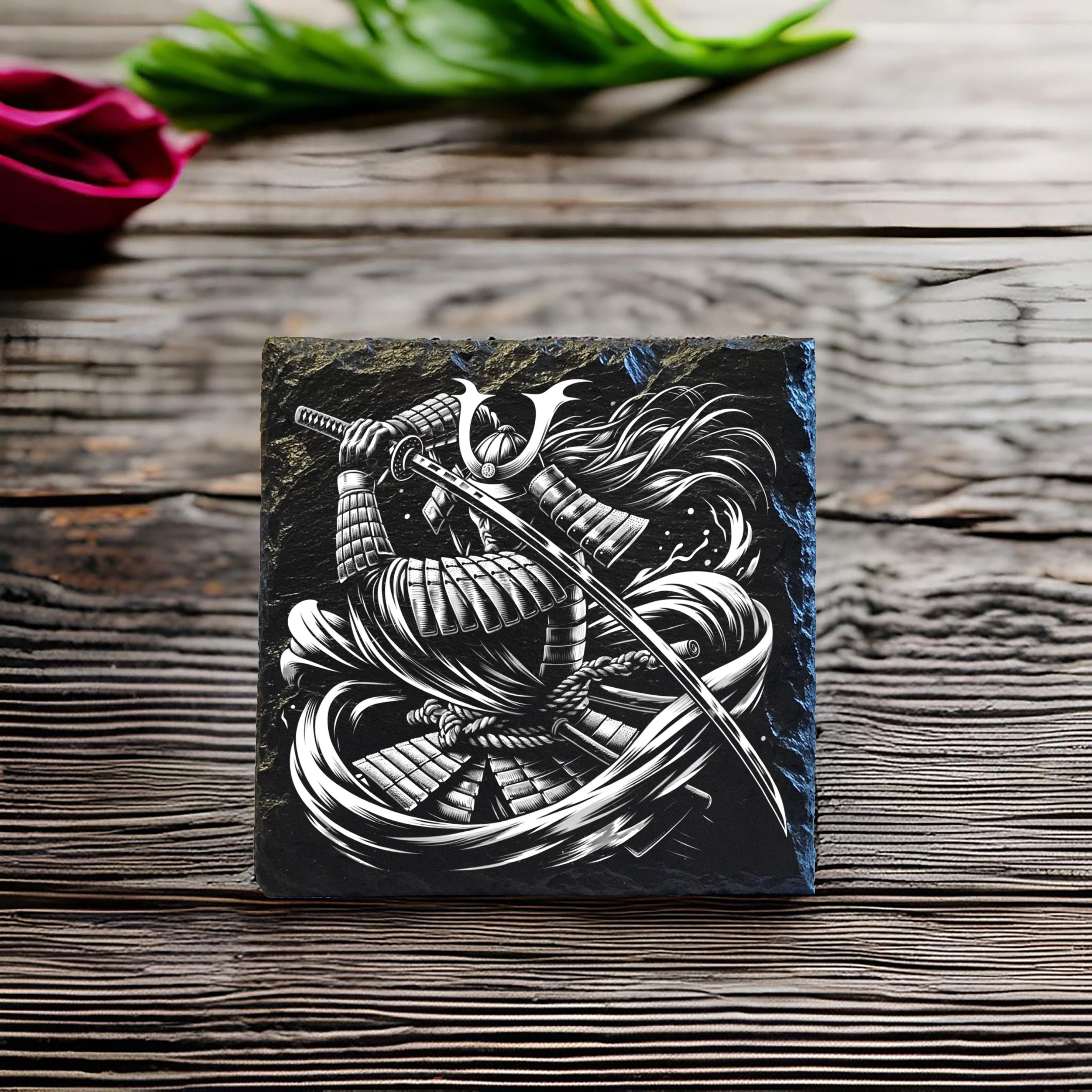 Samurai 4, Slate Engraving, Laser File, Coaster Etching, American ...