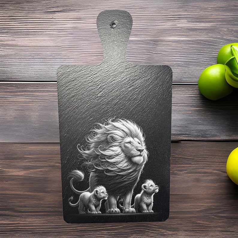 Lion Family Laser Engraving File, Slate Coaster Art (digital Download ...