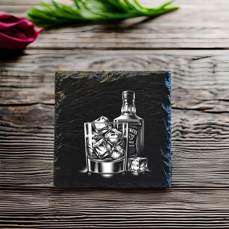 Whiskey Glass 2, Slate Engraving, Laser File, Coaster Etching, American ...