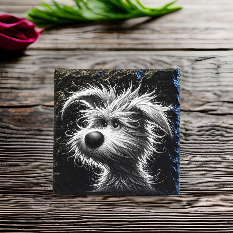 WF Scruffy Dog, Slate Engraving, Laser Cut File, Coaster Etching ...