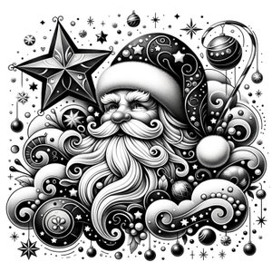 Santa Clause 26, Wood Engraving, Laser File, Coaster Etching, Lightburn ...