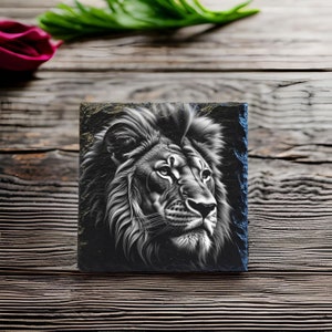 Lion Slate Engraving Laser File, Coaster Design (digital Download) - Etsy