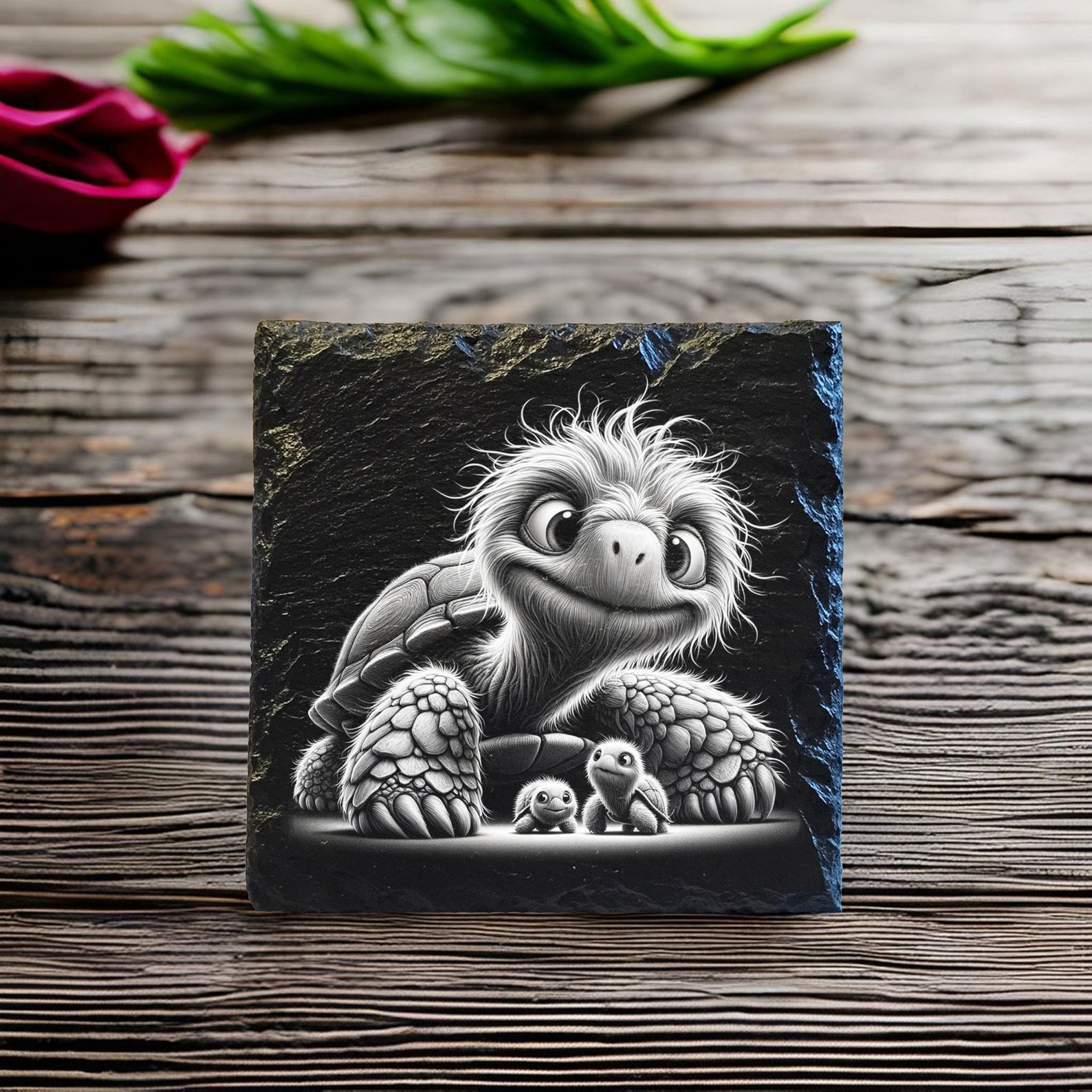 Turtle Family Slate Engraving Laser File (digital Download) - Etsy