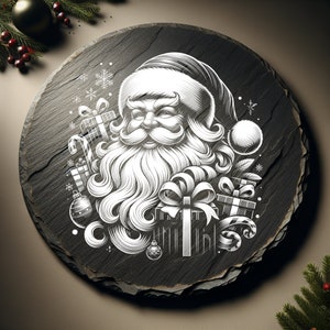 Santa Clause 37, Laser PNG, Slate Engraving, Laser File, Coaster ...