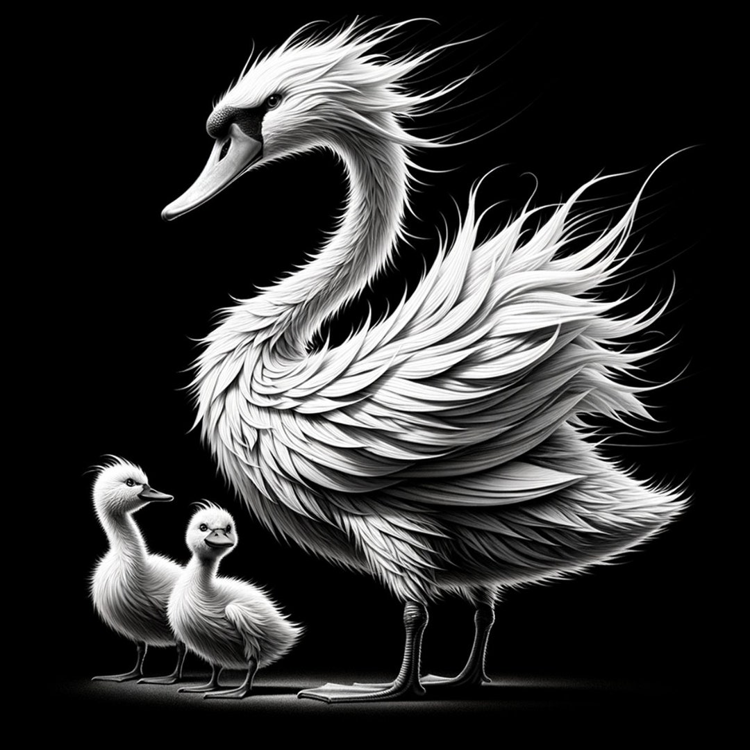 Swan Family 2, Slate Engraving, Laser File, Coaster Etching, American ...