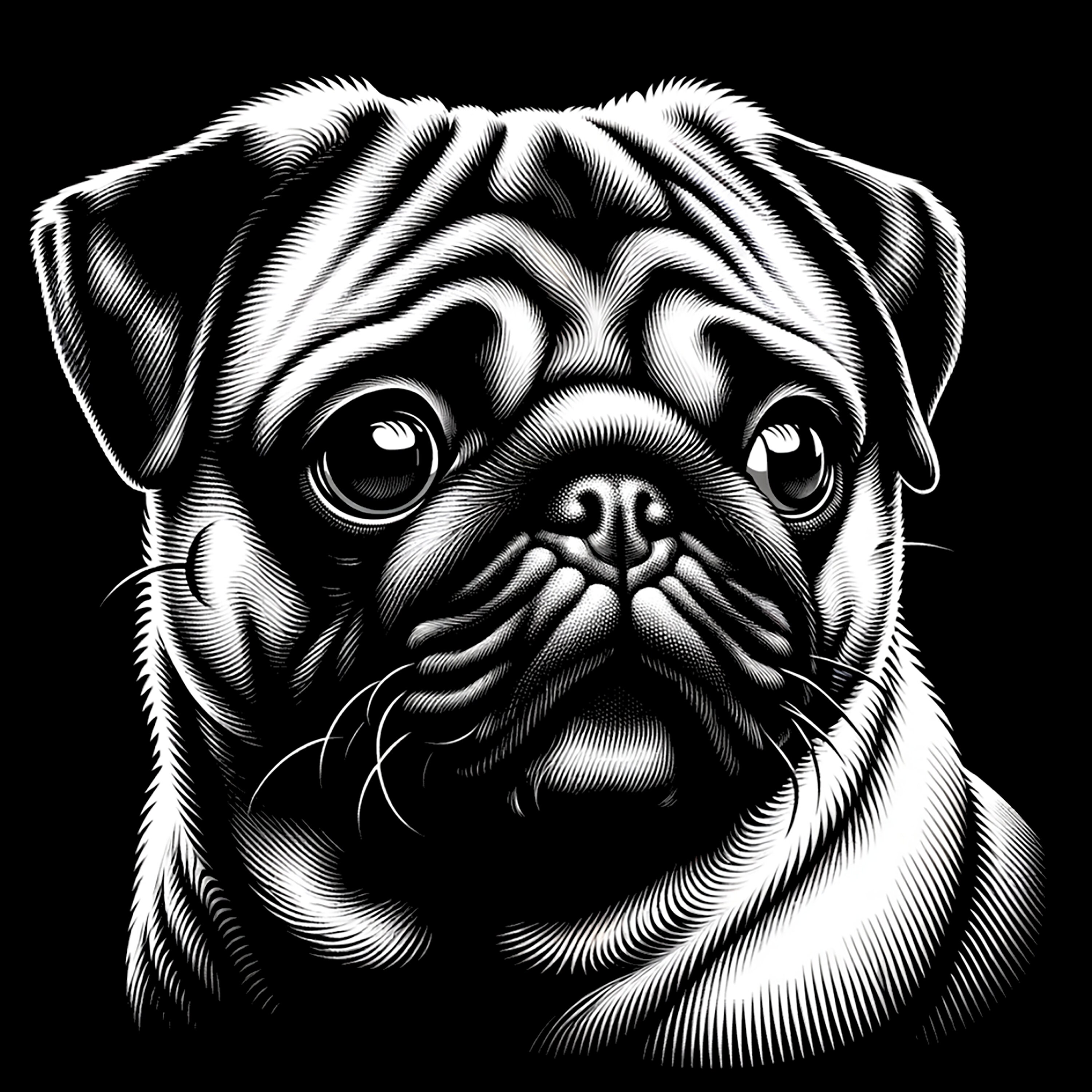 Pug, Dog, Slate Engraving Design, Laser File, Coaster Etching ...