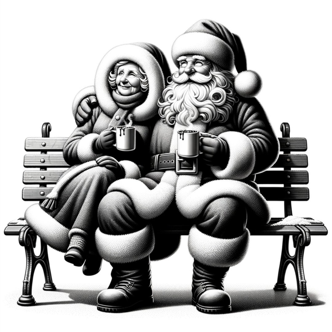 Santa and Mrs. Claus, Coaster Etching Laser File (digital Download) - Etsy