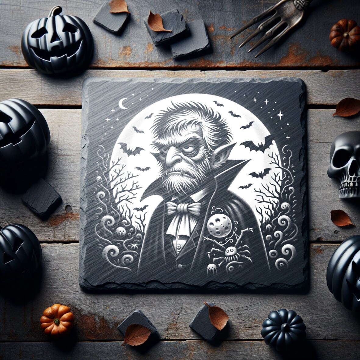 Vampire 3, Laser PNG, Slate Engraving, Laser File, Coaster Etching ...