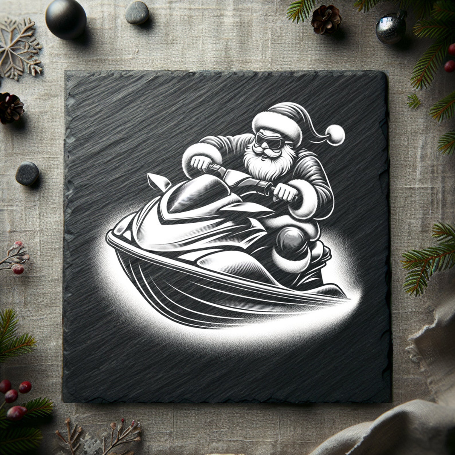 Santa Clause 20, Laser PNG, Slate Engraving, Laser File, Coaster ...
