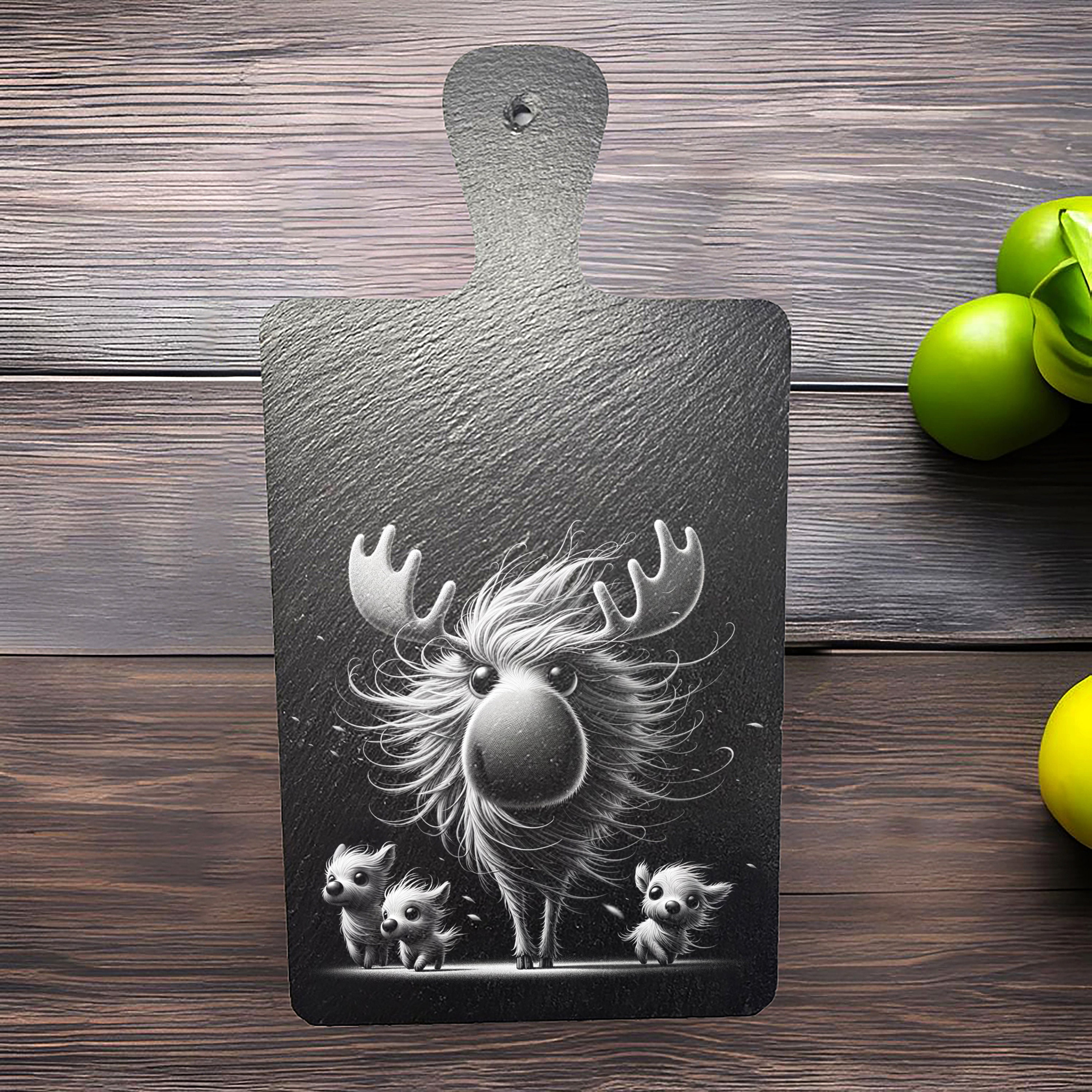Moose Family 2, Slate Engraving, Laser File, Coaster Etching, American ...