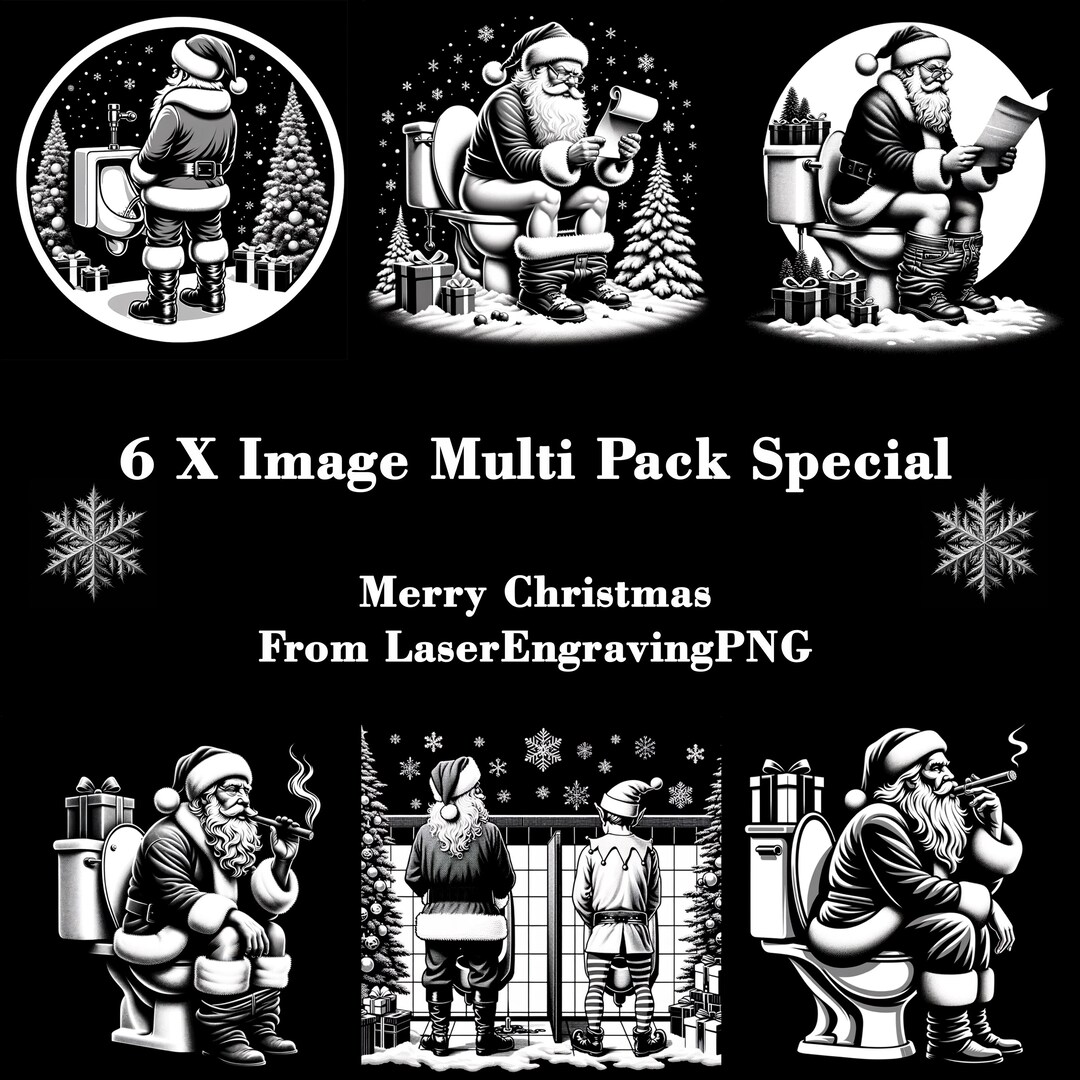 6 X Image Toilet Bundle Pack Laser PNG, Slate Engraving, Laser File ...