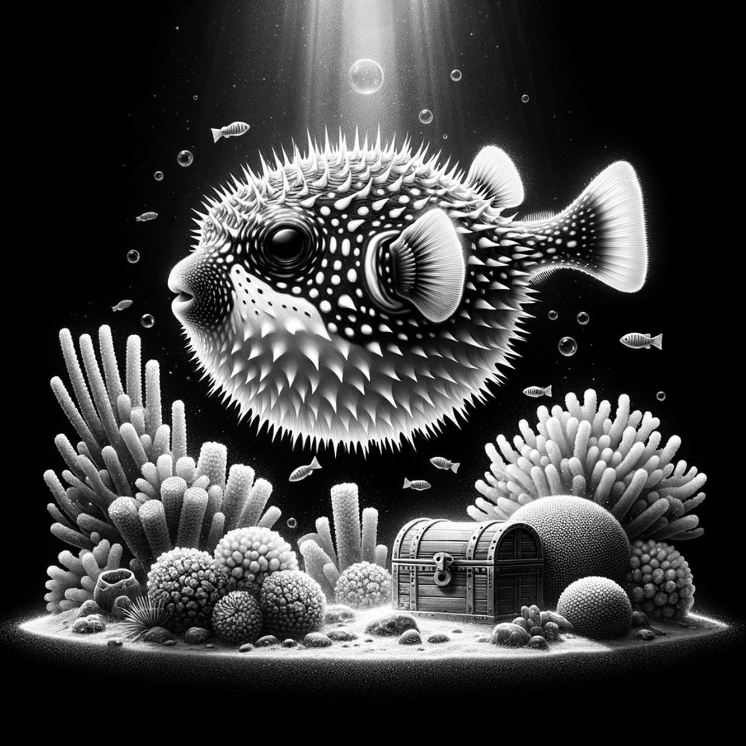 Puffer Fish, Slate Engraving, Laser File, Coaster Etching, American ...