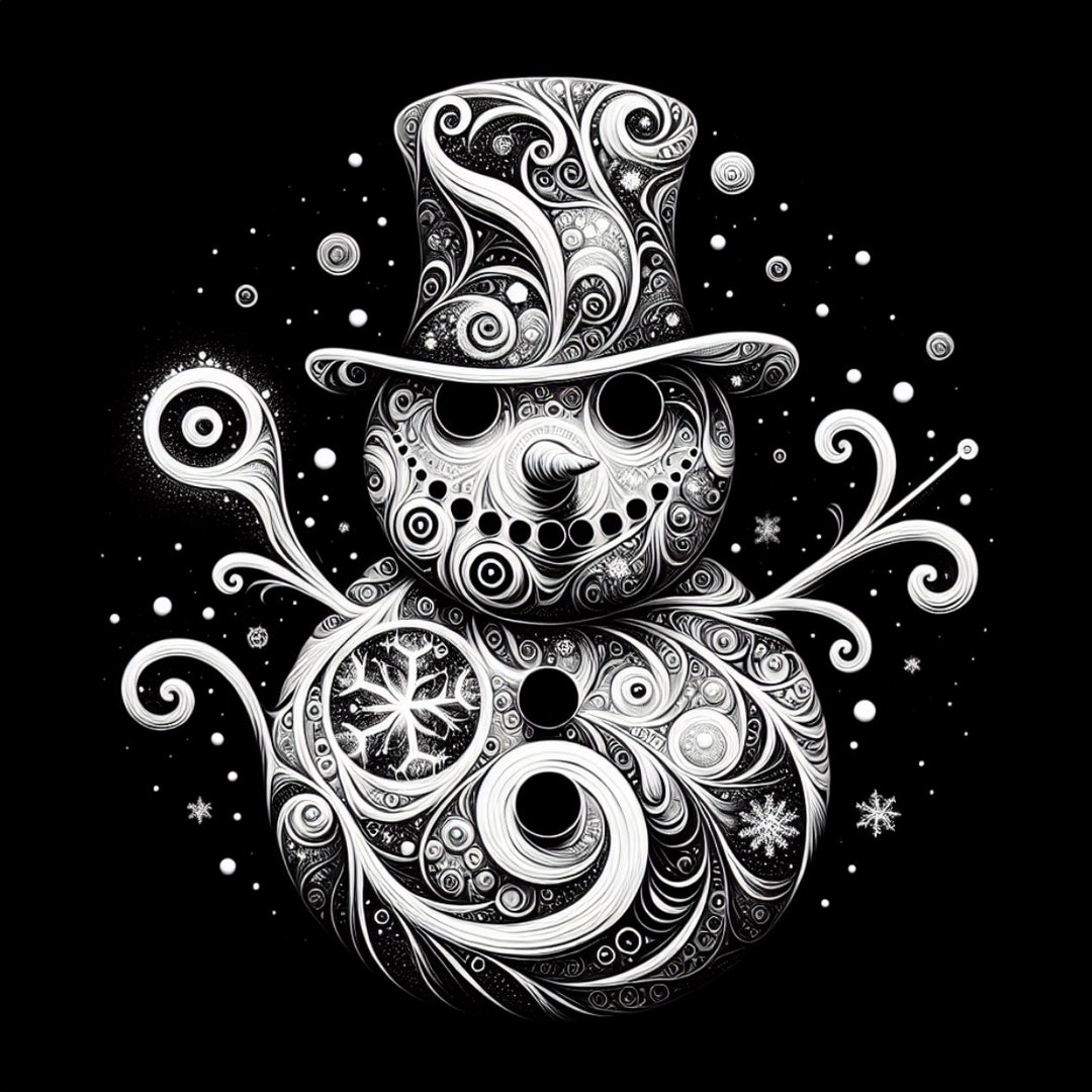 Snowman 7, Laser PNG, Slate Engraving, Laser File, Coaster Etching, Lightburn, Glow Forge, Xtool ...