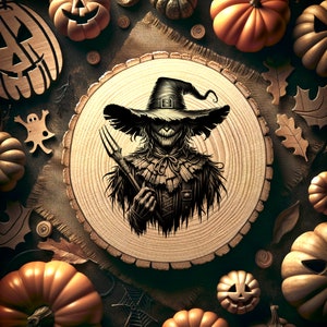 Evil Scarecrow 1, Wood Engraving, Laser File, Coaster Etching ...