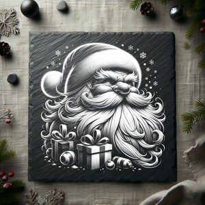 Santa Clause 31, Laser PNG, Slate Engraving, Laser File, Coaster ...