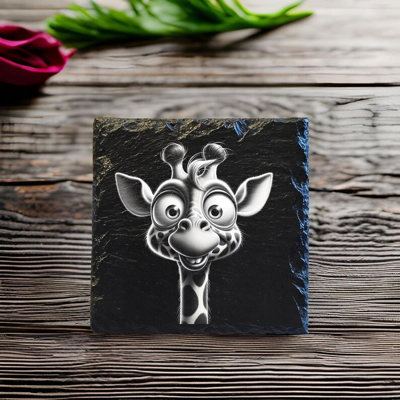 Crazy, Giraffe, Slate Engraving, Laser File, Coaster Etching, American ...