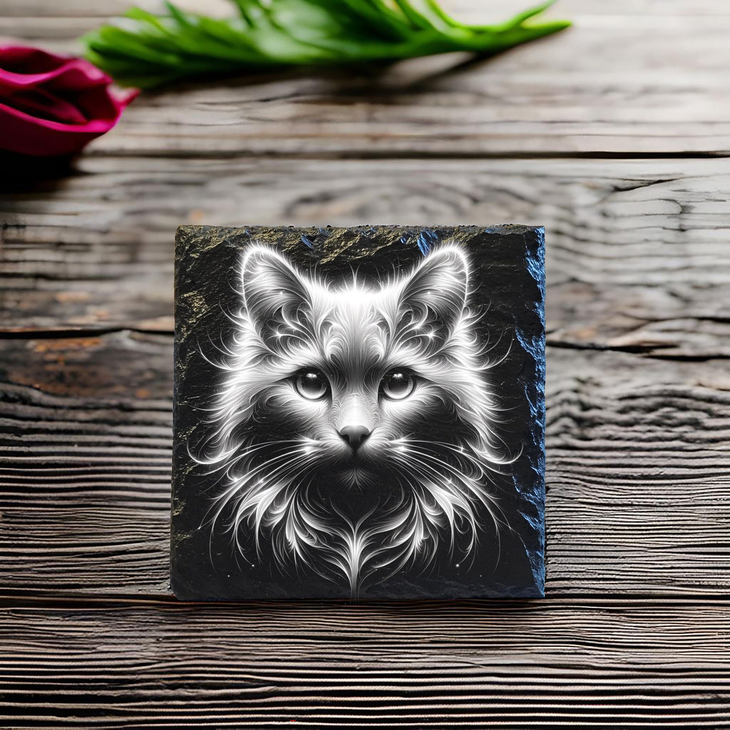 Celestial Cat, Slate Engraving Design, Laser File, Coaster Etching ...