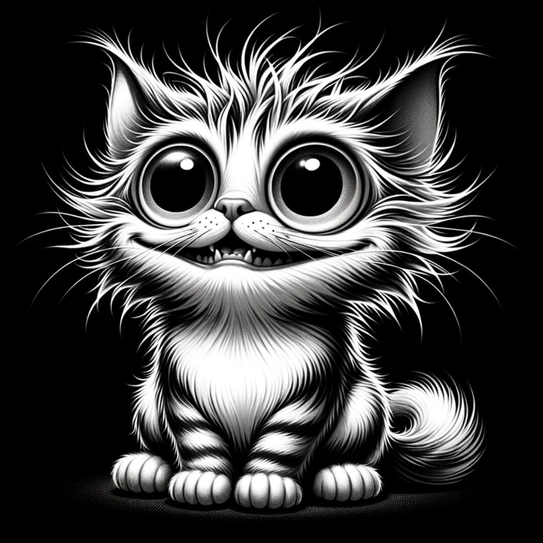 Crazy Kitty, Slate Engraving, Laser File, Coaster Etching, American ...