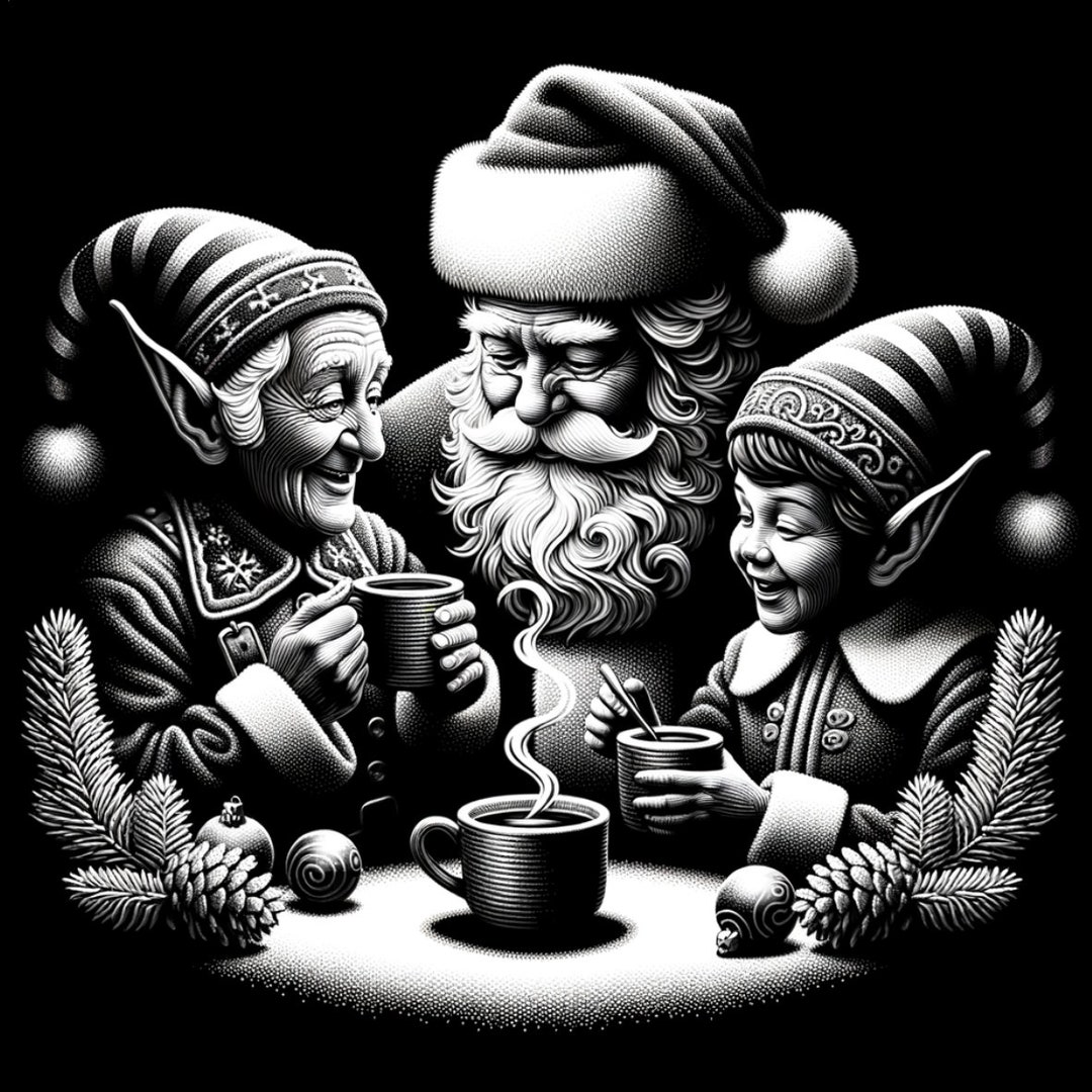 Santa and Elves Slate Engraving, Christmas Laser File (PNG) - Etsy