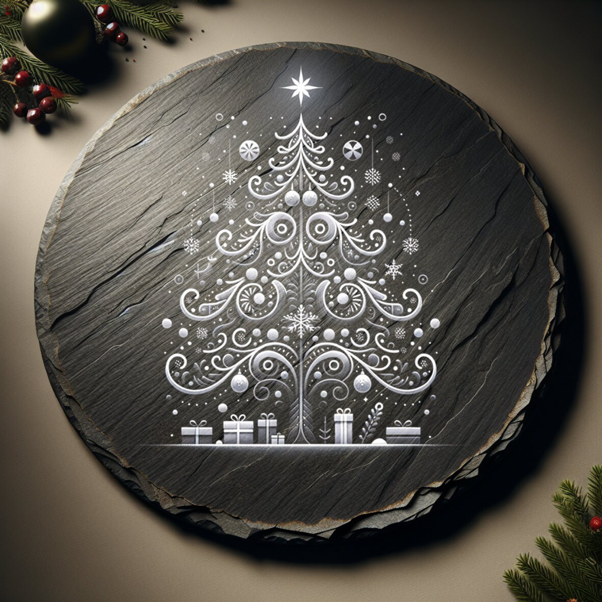 Christmas Tree 4, Laser PNG, Slate Engraving, Laser File, Coaster ...