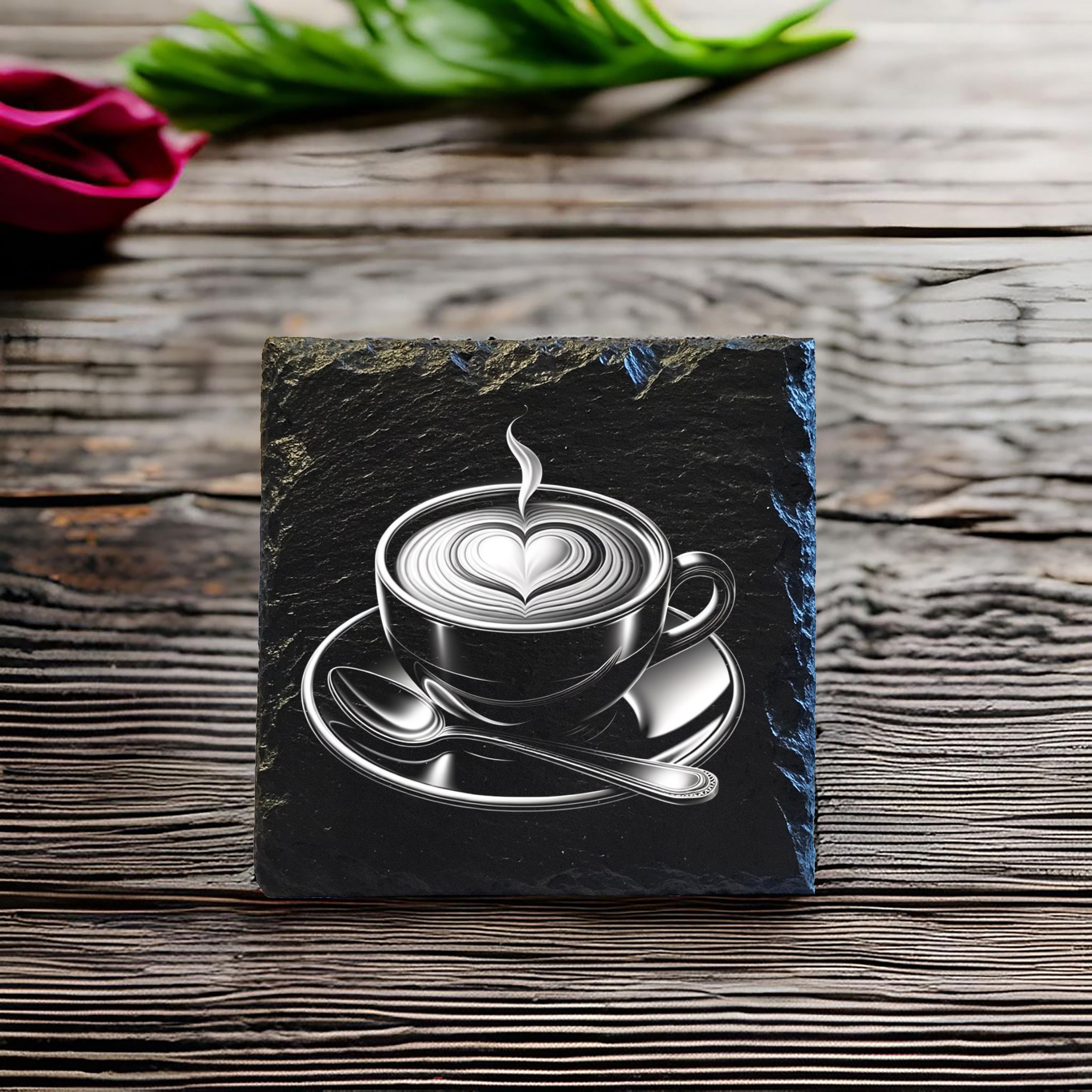 Coffee Cup 5, Slate Engraving Design, Laser File, Coaster Etching ...