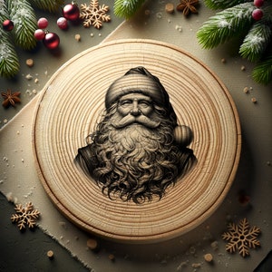 Santa Clause 24, Wood Engraving, Laser File, Coaster Etching, Lightburn ...