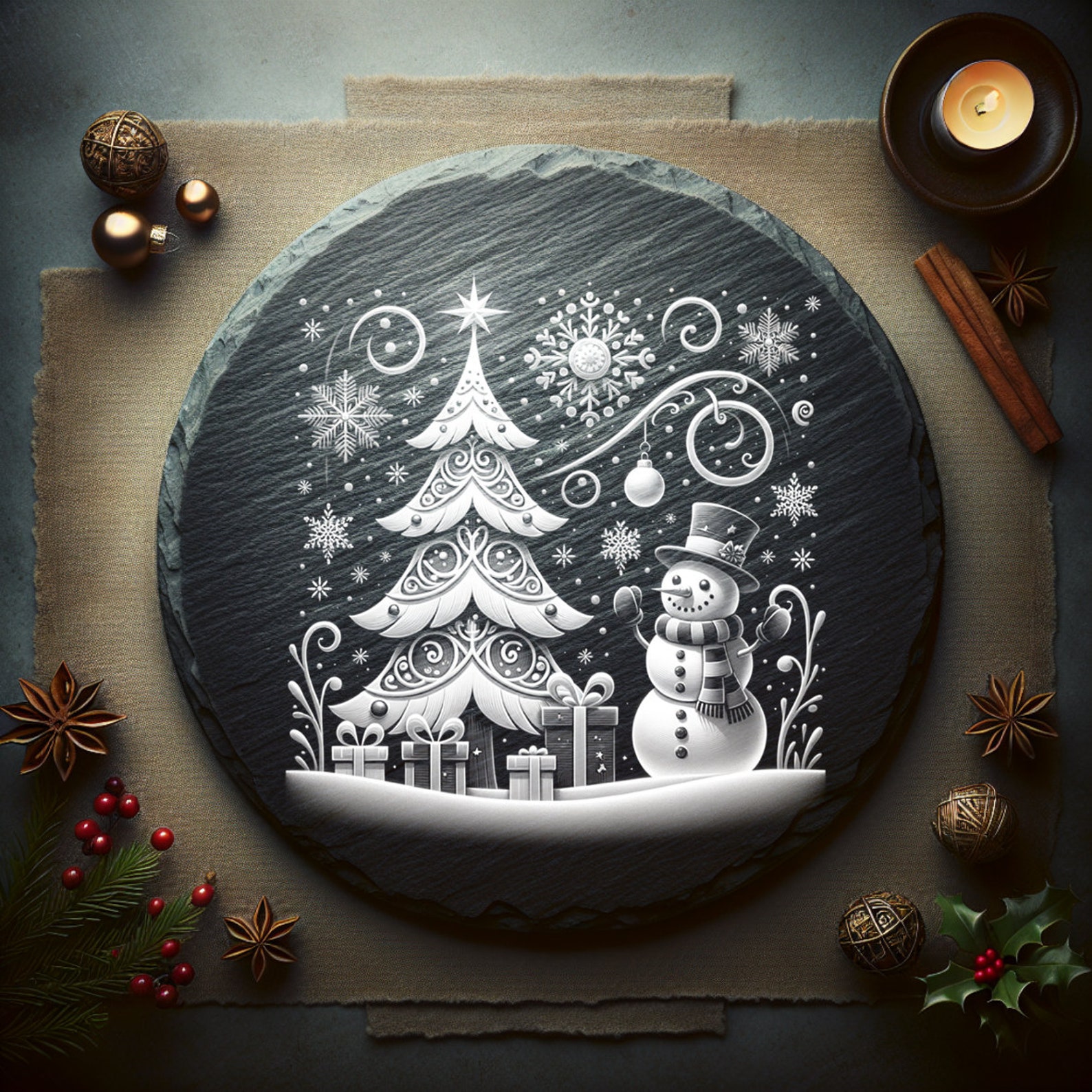 Christmas Tree 1, Laser PNG, Slate Engraving, Laser File, Coaster ...