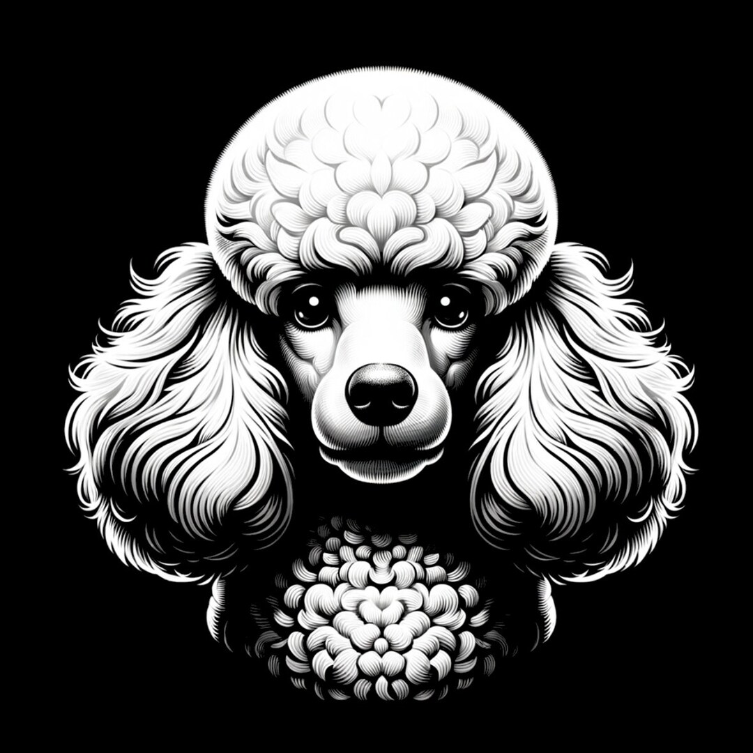 Poodle, Slate Engraving Design, Laser File, Coaster Etching, Lightburn ...