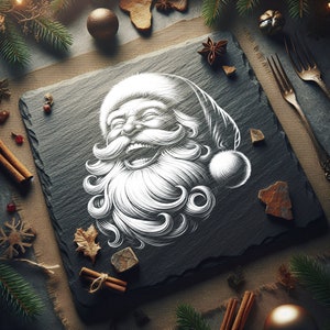 Santa Claus Laser Engraving PNG, Slate Etching File - Etsy