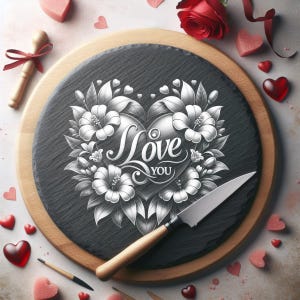 I Love You 1, Laser PNG, Slate Engraving, Laser File, Coaster Etching ...