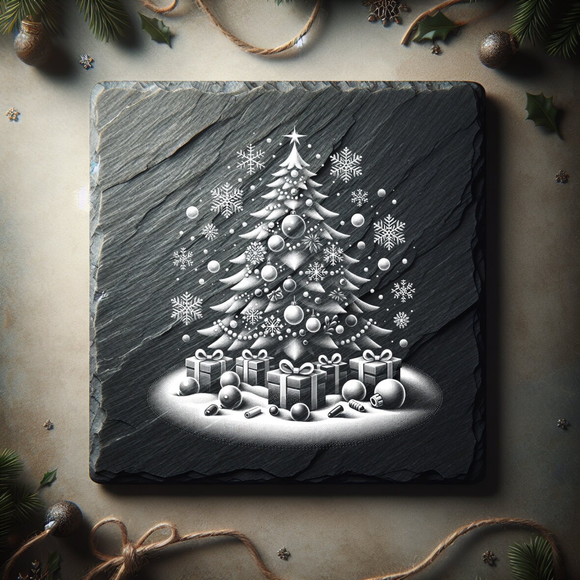 Christmas Tree 5, Laser PNG, Slate Engraving, Laser File, Coaster ...