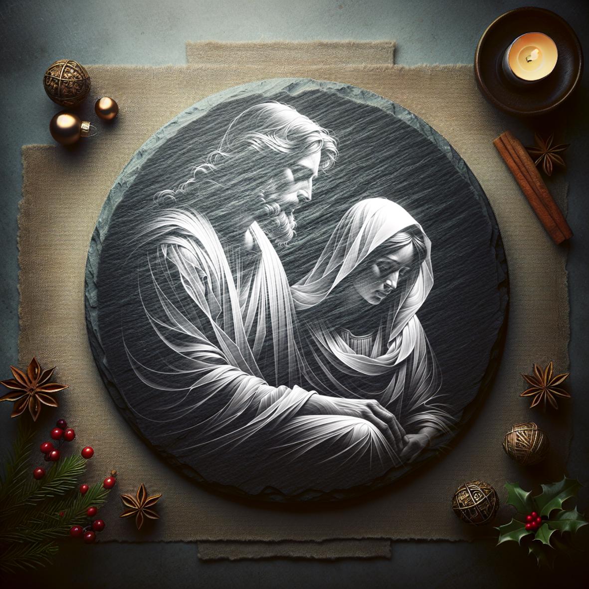 Mary & Joseph, Laser PNG, Slate Engraving, Laser File, Coaster Etching ...